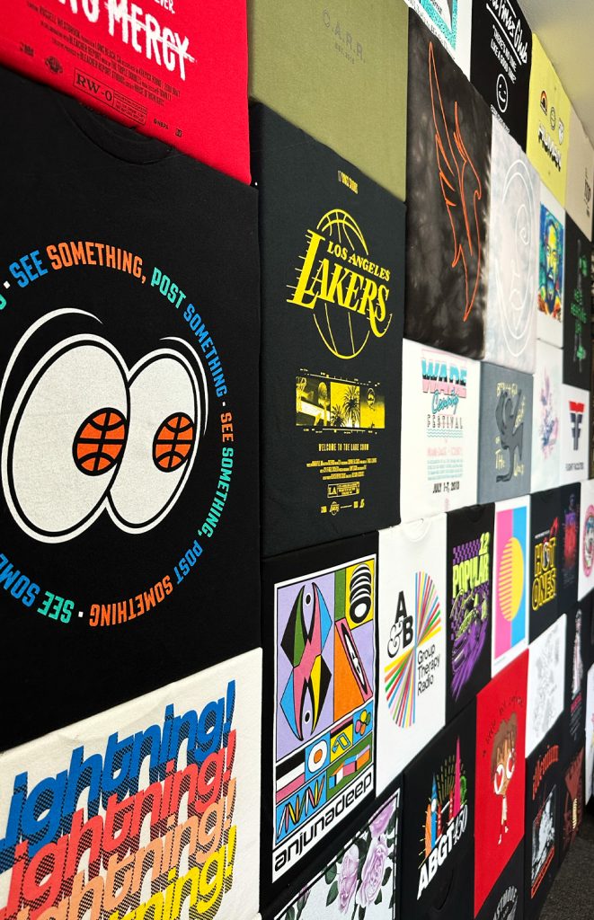 Videos and photos of our screen printing shop in Lakewood, CA